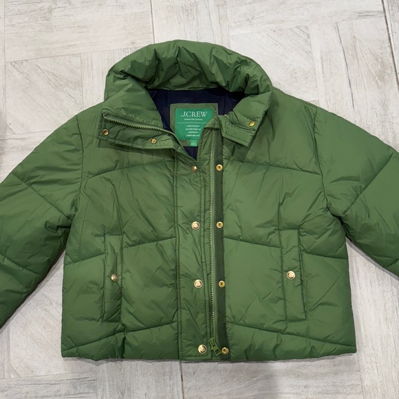 J. Crew | Jackets & Coats | J Crew Green Womans Signature Puffer Jacket ...